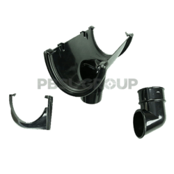 Black Deep Flow Gutters & Downpipes | FloPlast UPVC Black Deepflow ...