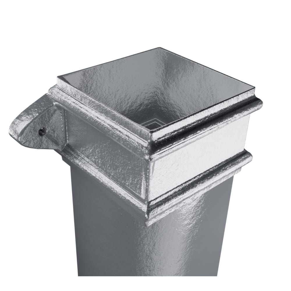 Cast Iron Square Downpipe Eared - 100mm x 914mm Primed